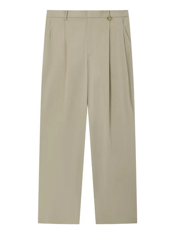 Casablanca Pleated Straight Leg Trousers - Light Brown