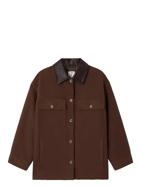 Casablanca Workwear Jacket In Monogram Cotton - Dark Brown
