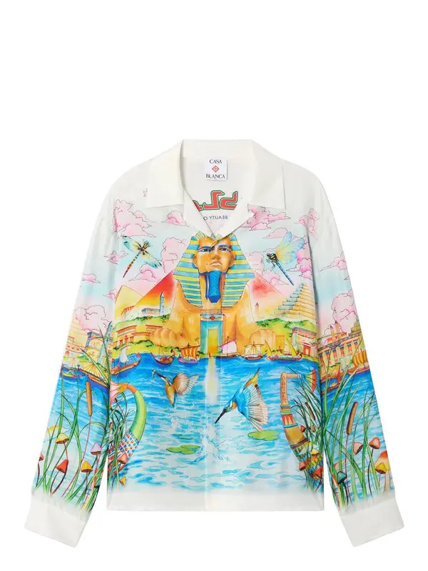 Casablanca Multicolour Egypt As It Was Long Sleeve Linen Shirt - Multicolor