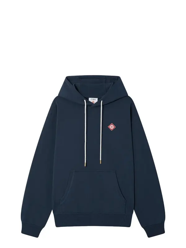 Casablanca Navy Diamond Logo Hooded Sweatshirt - Multicolor