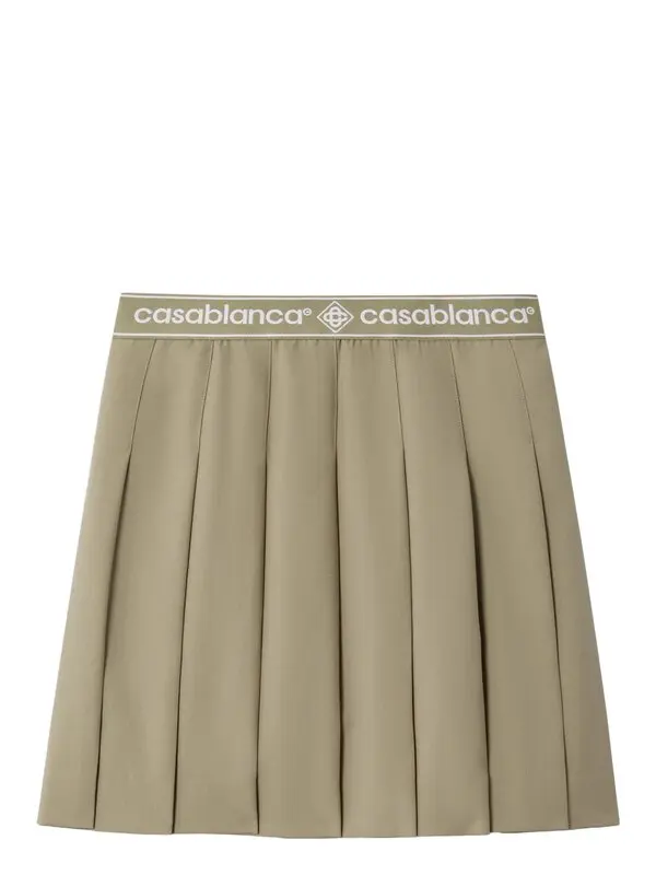 Casablanca Pleated Mini Skirt - Light Brown