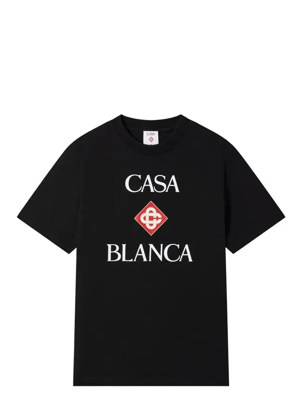 Casablanca Diamond Logo Short Sleeve T-shirt - Black