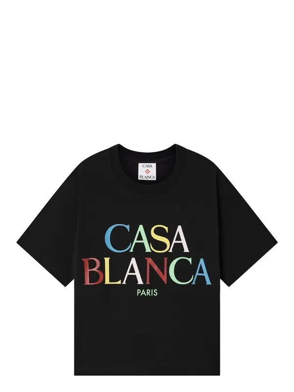 Casablanca Logo Cropped Baby Short Sleeved T-shirt - Black