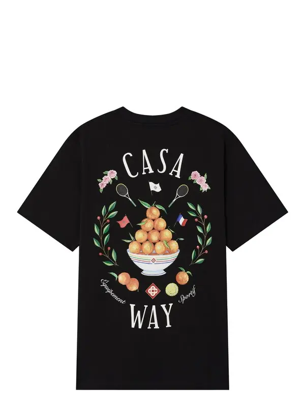 Casablanca Black Casaway Short Sleeve T-shirt - Orange