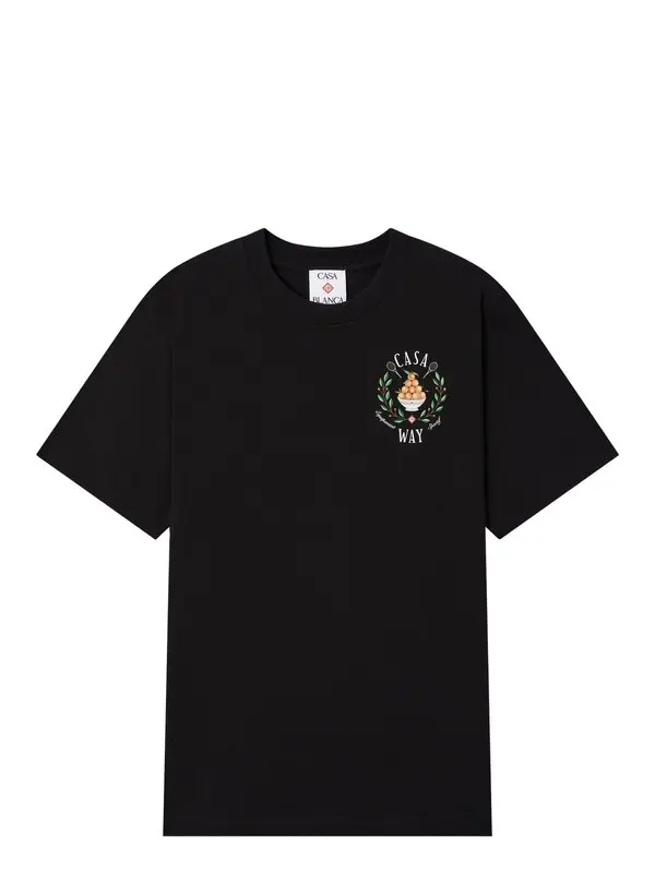 Casablanca Black Casaway Short Sleeve T-shirt - Orange