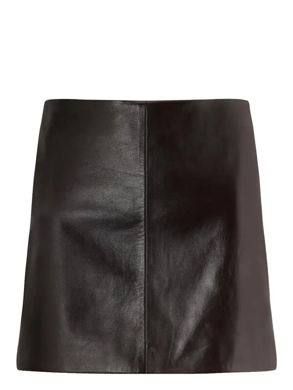 ARMA Melody Leather Mini Skirt - Brown