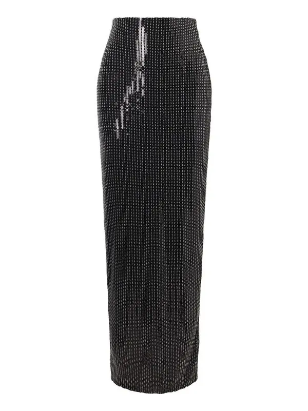 DIMA AYAD Embellished Sequin Maxi Skirt - Black