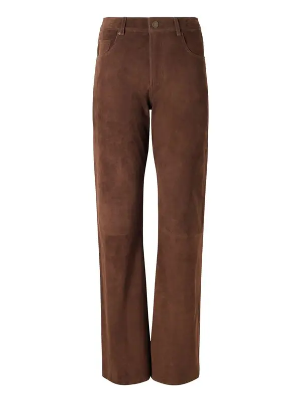 ARMA Suede Straight-leg Pants - Chocolate