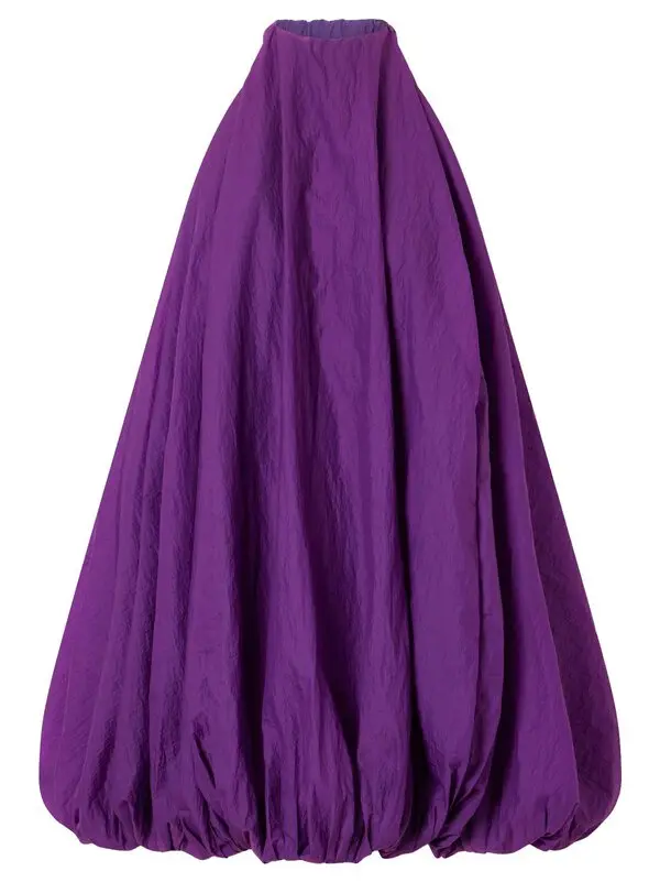 Alaïa Balloon Woven Halterneck Dress - Purple