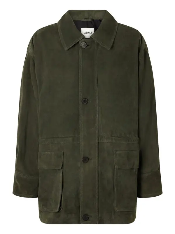 ARMA Maeve Paneled Suede Jacket - Green