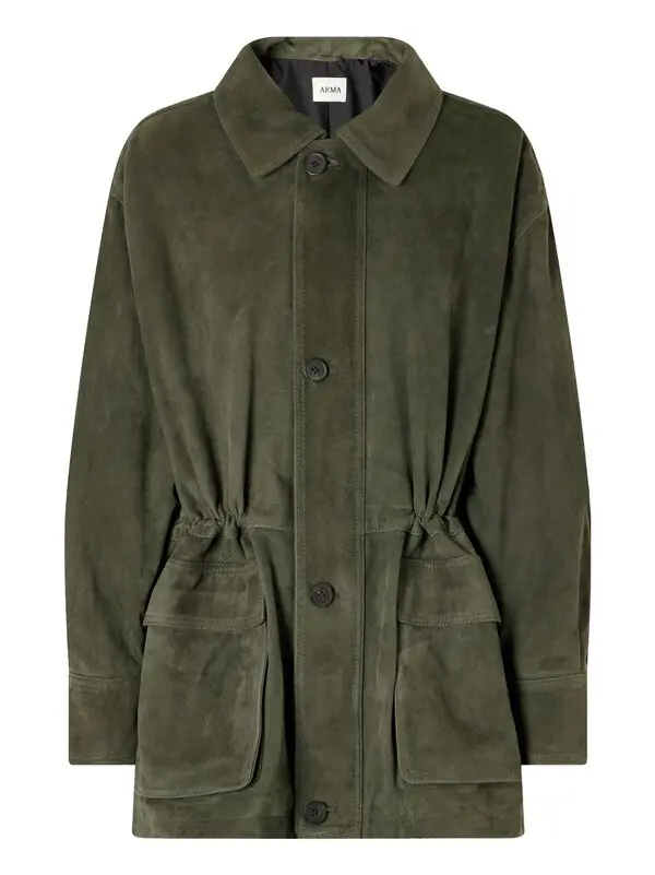 ARMA Maeve Paneled Suede Jacket - Green