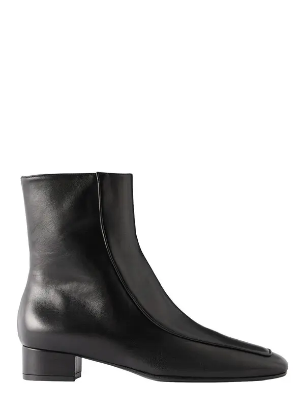 HERBERT LEVINE Shadow Ban Leather Ankle Boots - Black