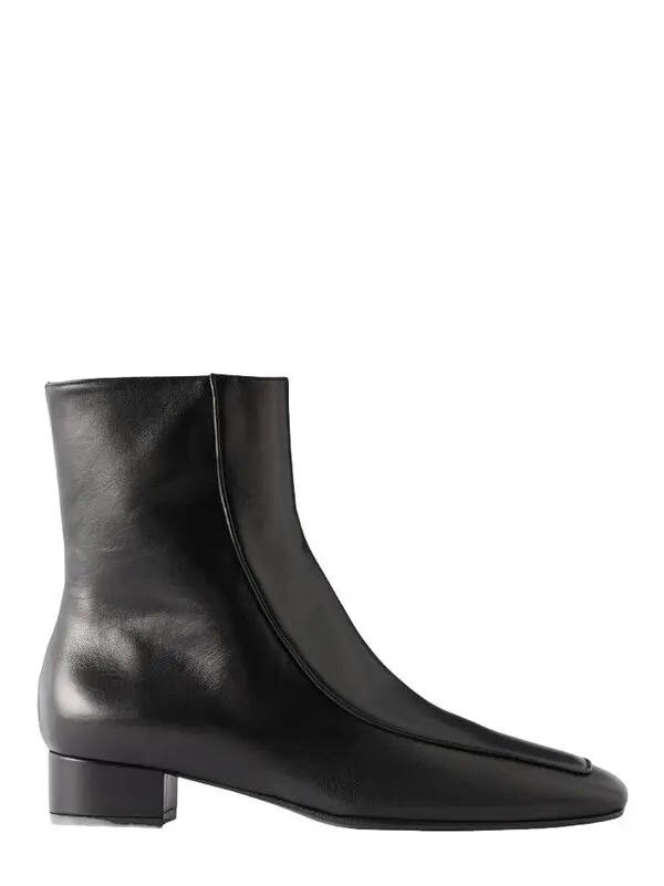 HERBERT LEVINE Shadow Ban Leather Ankle Boots - Black
