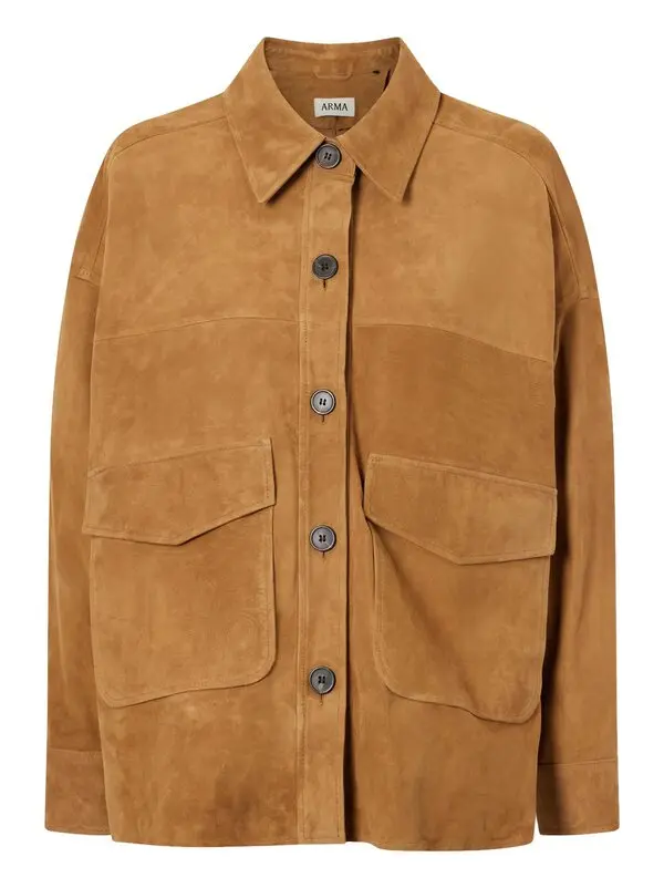 ARMA Kaylee Paneled Suede Jacket - Brown