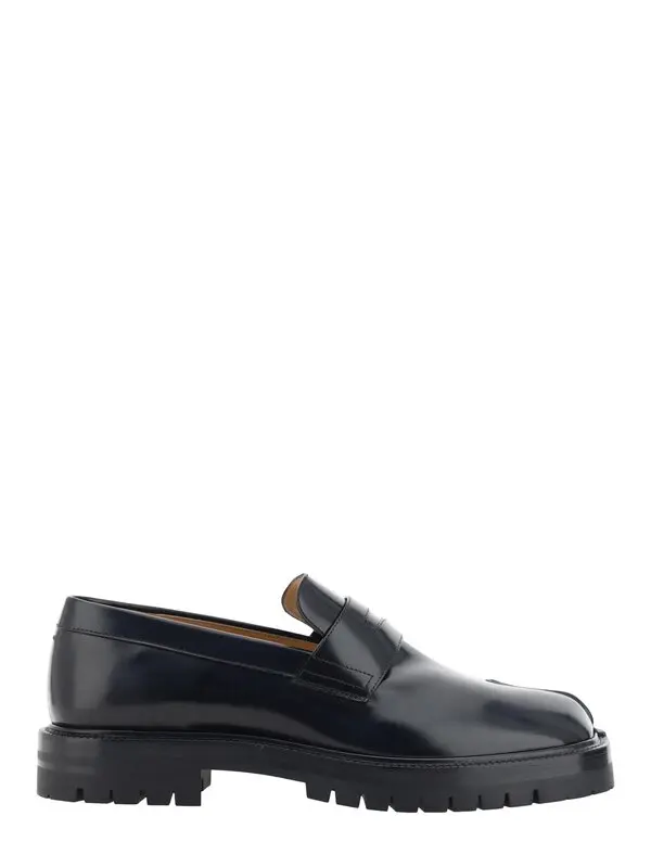 MARGIELA Maison Calfskin Tabi Loafers - Black