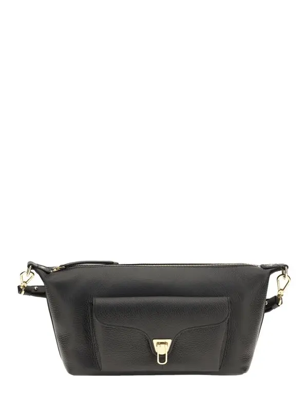 COCCINELLE Beat Generation Leather Shoulder Bag With Gold Tone Hardware - Black