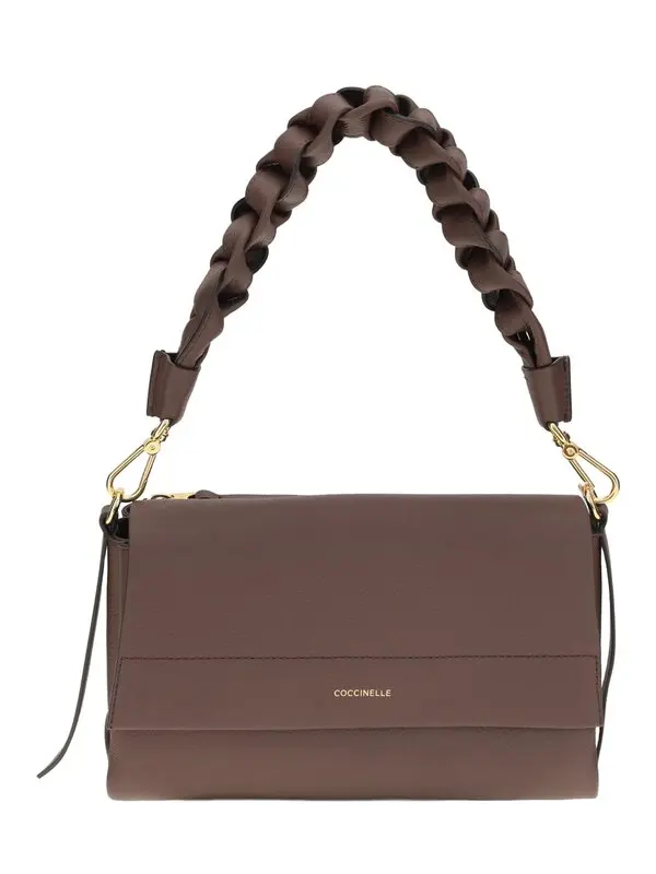 COCCINELLE Boheme Shoulder Bag With Woven Handle - Brown