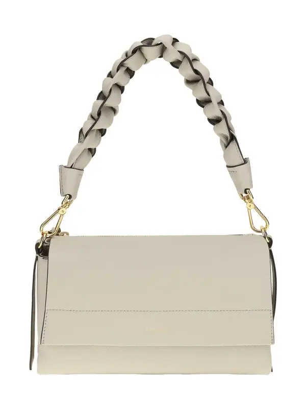 COCCINELLE Boheme Shoulder Bag With Woven Handle - Cream