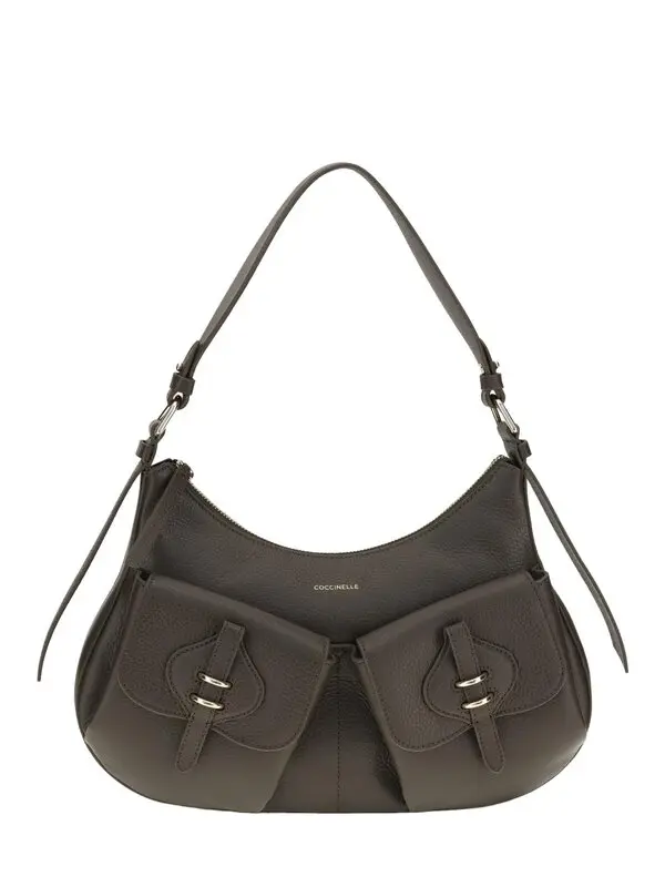 COCCINELLE Small Boheme Shoulder Bag In Double Leather - Brown