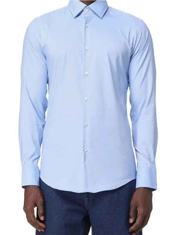 Hugo Boss Performance-stretch Twill Slim-fit Shirt - Blue