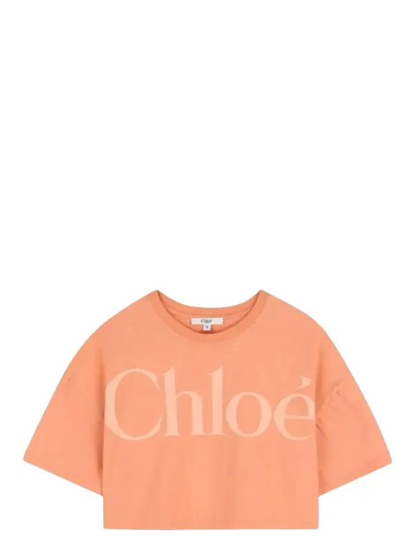 Chloé Cotton T-shirt With Logo Detail - Pink