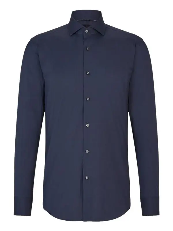 Hugo Boss Spread-collar Poplin Shirt - Black