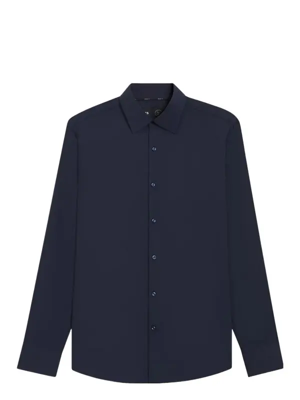 Hugo Boss Performance-stretch Twill Slim-fit Shirt - Dark Blue