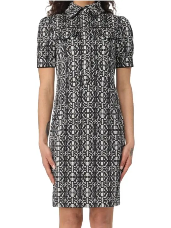 Max Mara Cesy Monogram Short-sleeved Dress - Black