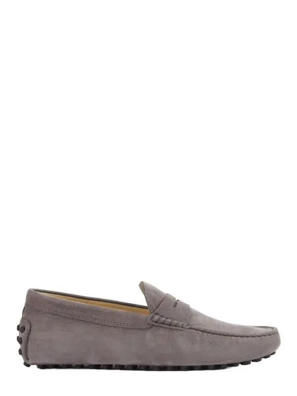 TOD'S Round-toe Slip-on Loafers With Stitching Details - Gray