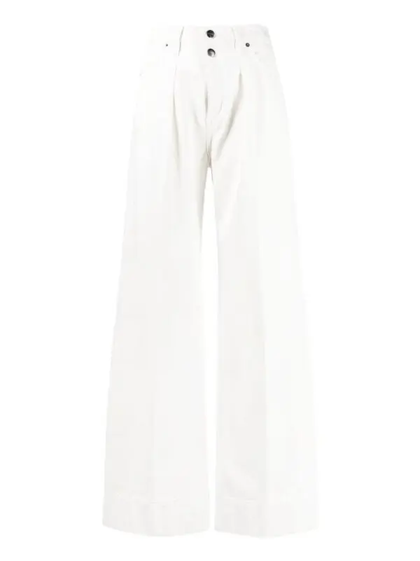 FRAME Wide-leg High-waist Jeans - White