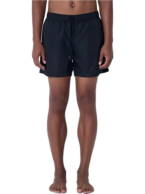 Moncler Logo Patch Drawstring Swim Shorts - Black