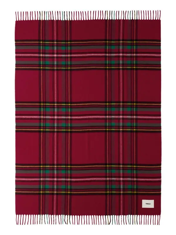 TEKLA Rectangular Wool Flannel Blanket - Red