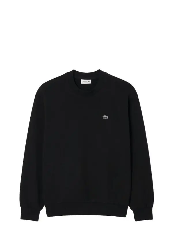 Lacoste Long-sleeved Sweatshirt With Embroidered Crocodile - Black