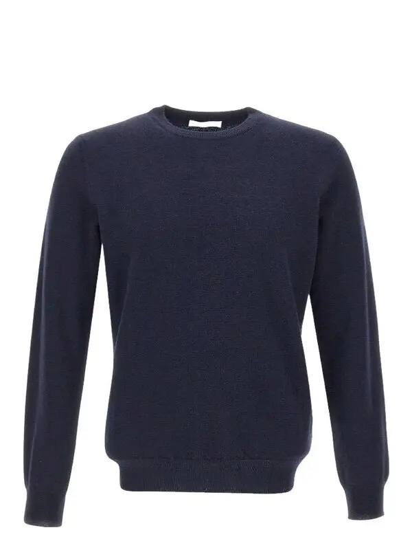 KANGRA Ribbed Crew Neck Knitted Sweater - Black