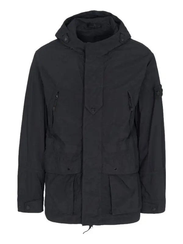 Stone Island Long-sleeve Hooded Jacket - Black