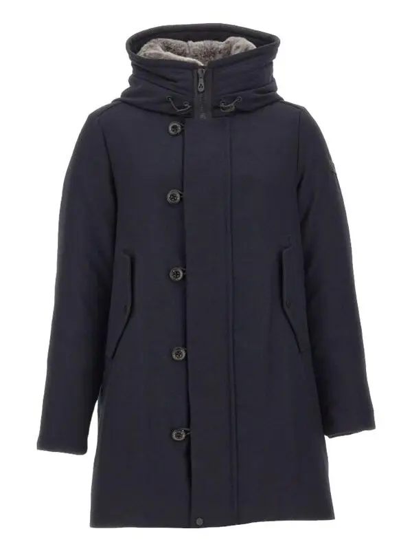 Peuterey Long-sleeve Down Jacket With Detachable Fur Collar - Black