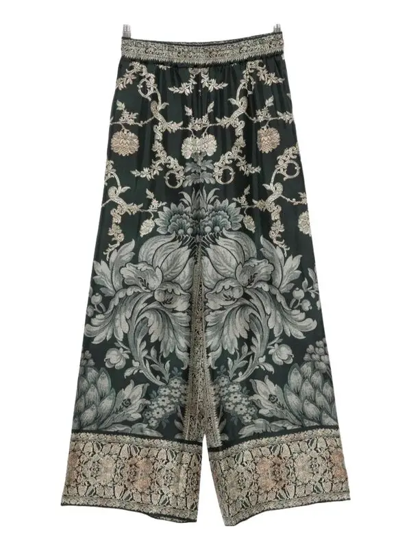 PIERRE-LOUIS MASCIA Printed Wide-leg Trousers - Gray