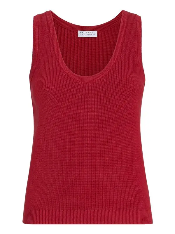 Brunello Cucinelli Ribbed Tank Top - Ruby