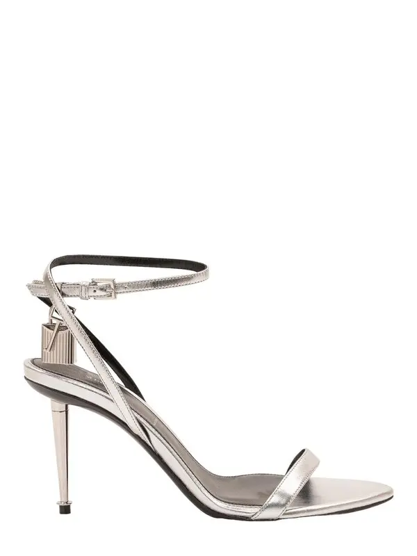 TOM FORD Pointed-toe High-heeled Sandals With Ankle Strap And Buckle Detail - Sliver