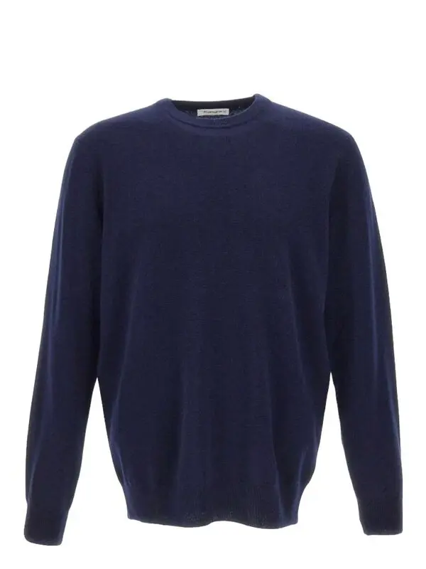 KANGRA Crew Neck Sweater With Ribbed Details - Black