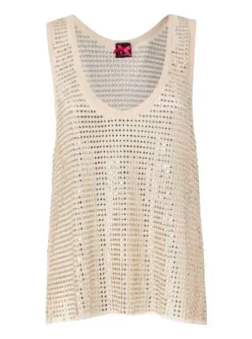 Pinko Sleeveless Embellished Vest - Nude