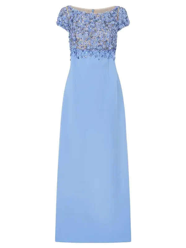 Oscar De La Renta Embellished Gown - Blue