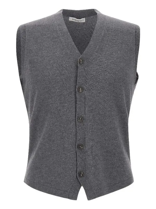 KANGRA V-neck Knit Vest - Gray