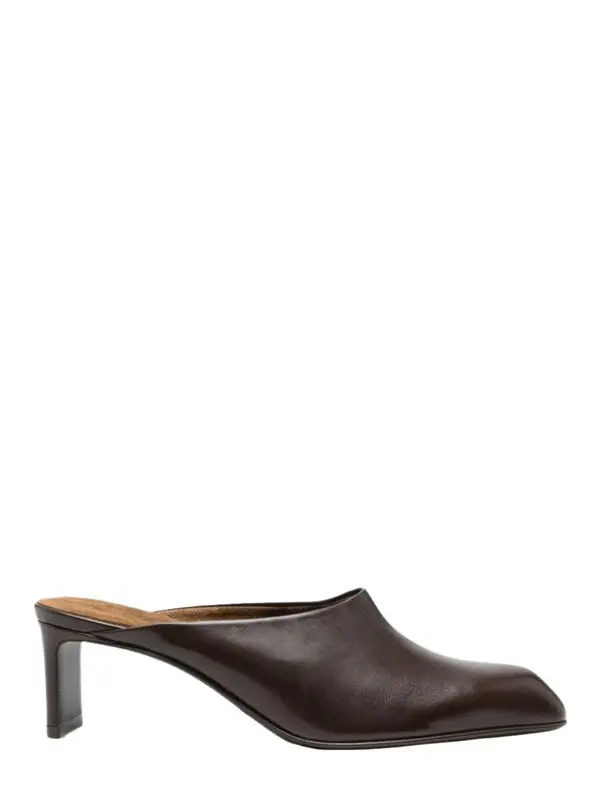 Khaite Square-toe Block Heel Mules - Brown