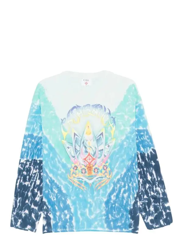 Casablanca Tie-dye Graphic T-shirt - Blue