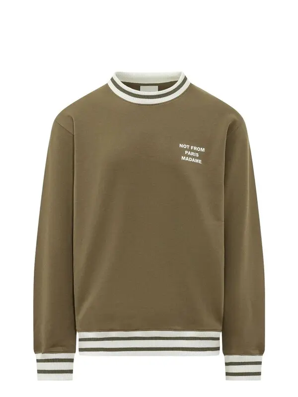 Drole De Monsieur Drôle De Slogan Trim Sweatshirt - Brown