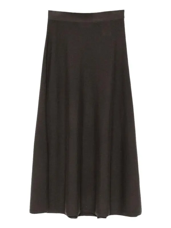LISA YANG Elastic Waist Draped Hem Skirt - Black