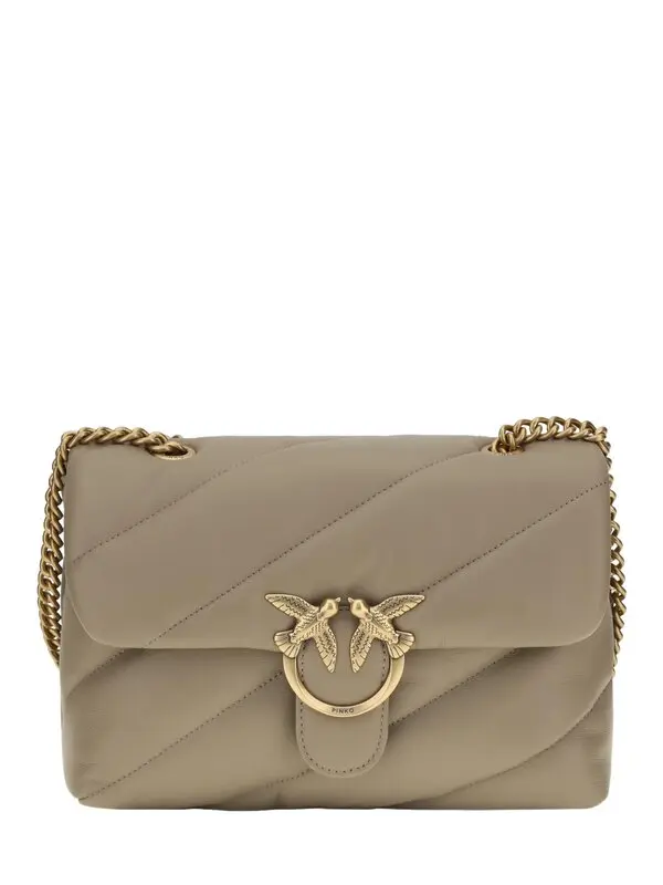 Pinko Love Classic Leather Shoulder Bag - Brown