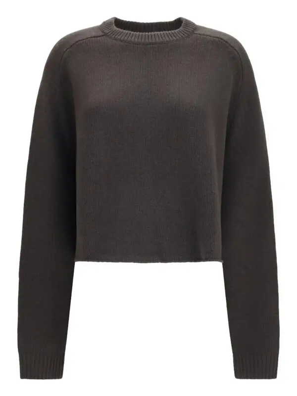 LISA YANG Karine Cropped Knitted Sweater - Black