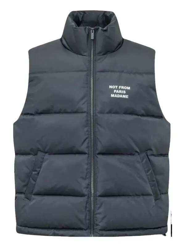 Drole De Monsieur Quilted Sleeveless Vest - Black